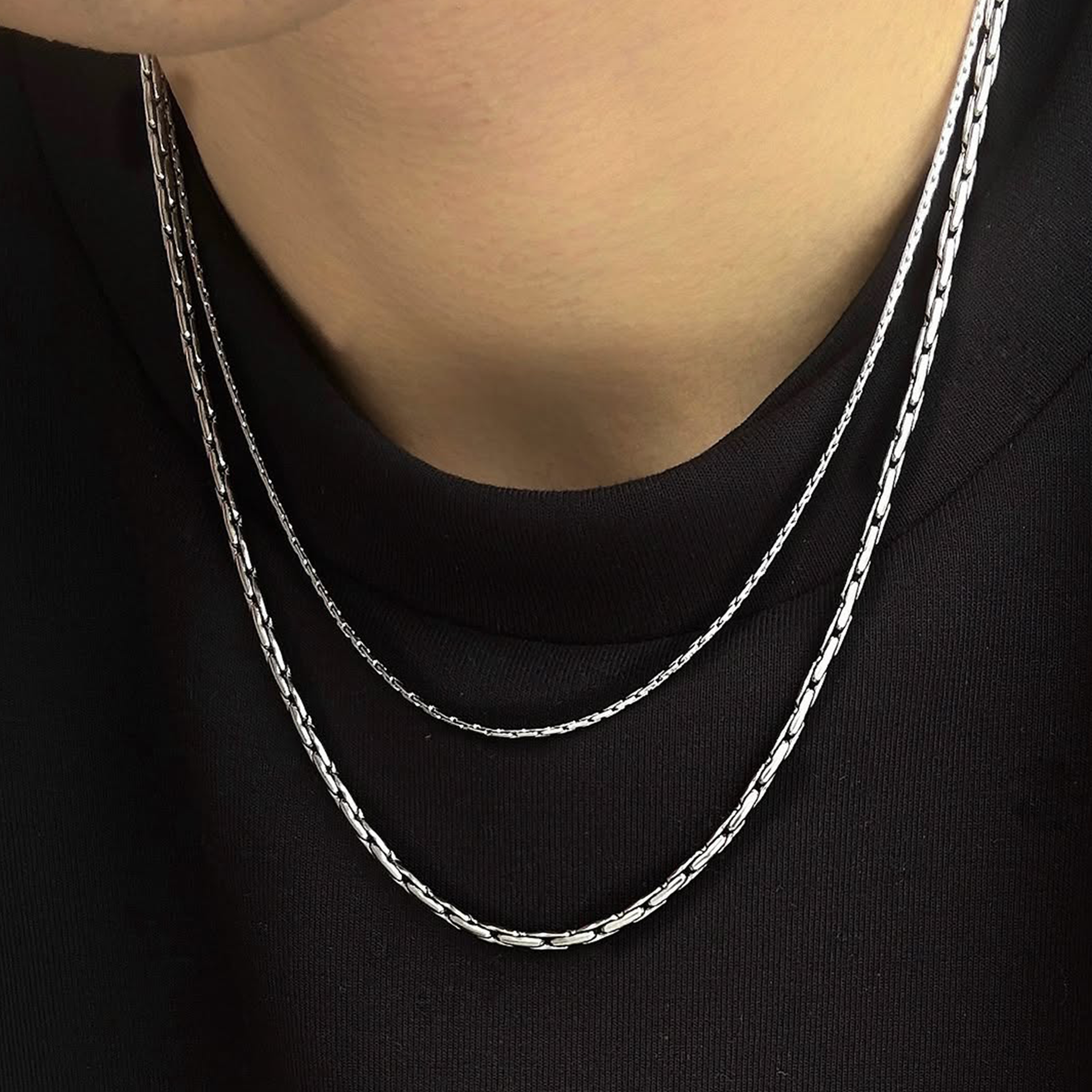 dual oval chain styling – cross Jewellia
