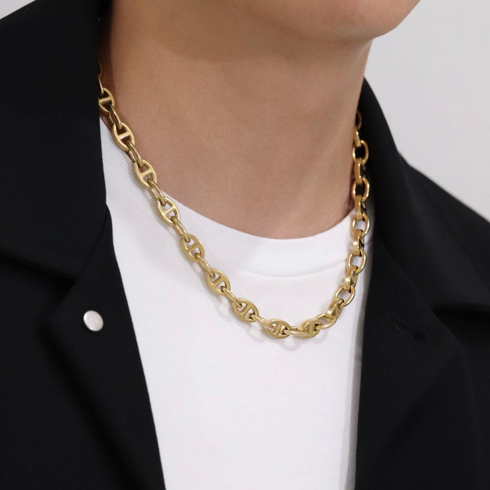 Anker chain necklace gold｜cross Jewellia｜金アレ対応・ユニセックスジュエリー