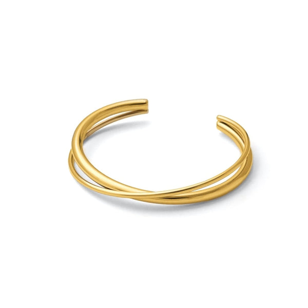 Double line cross bangle gold｜cross Jewellia｜金アレ対応・ユニセックスジュエリー