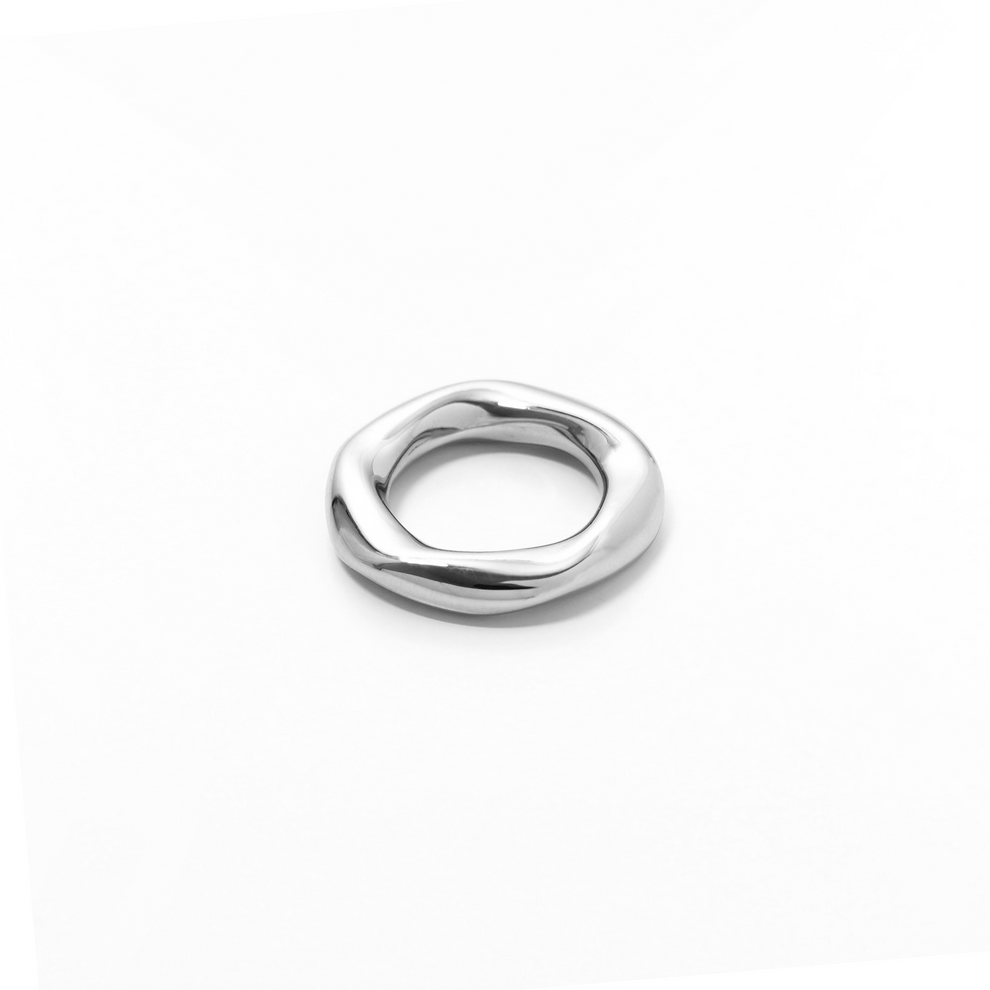 Unique round ring silver｜cross Jewellia｜金アレ対応・ユニセックスジュエリー