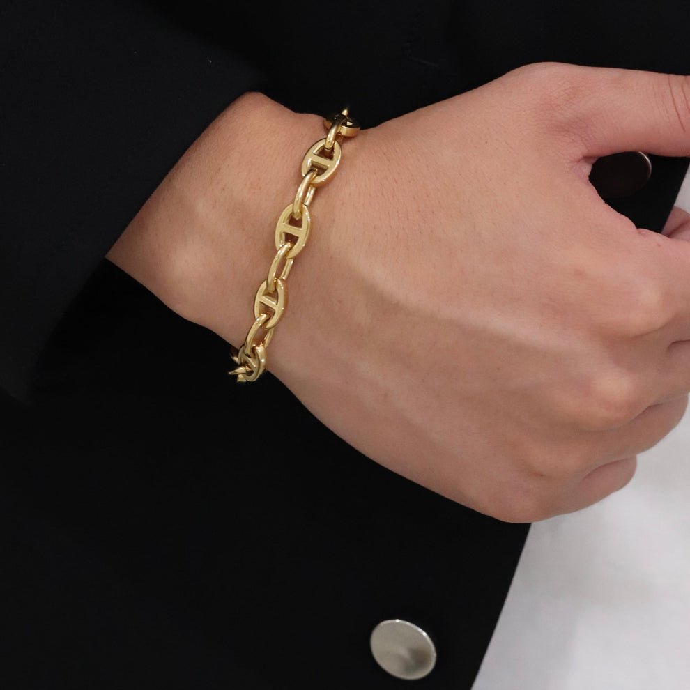 Anker chain bracelet gold｜cross Jewellia｜金アレ対応・ユニセックスジュエリー