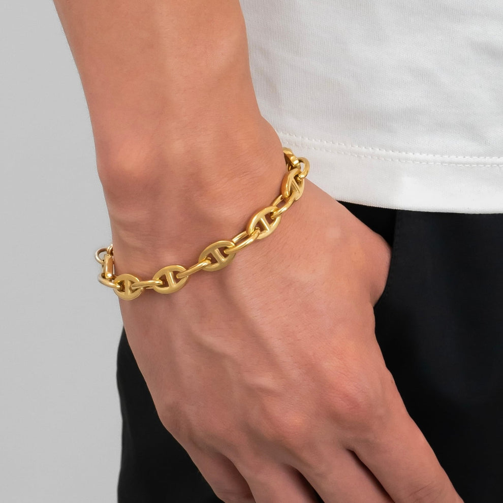 Anker chain bracelet gold｜cross Jewellia｜金アレ対応・ユニセックスジュエリー