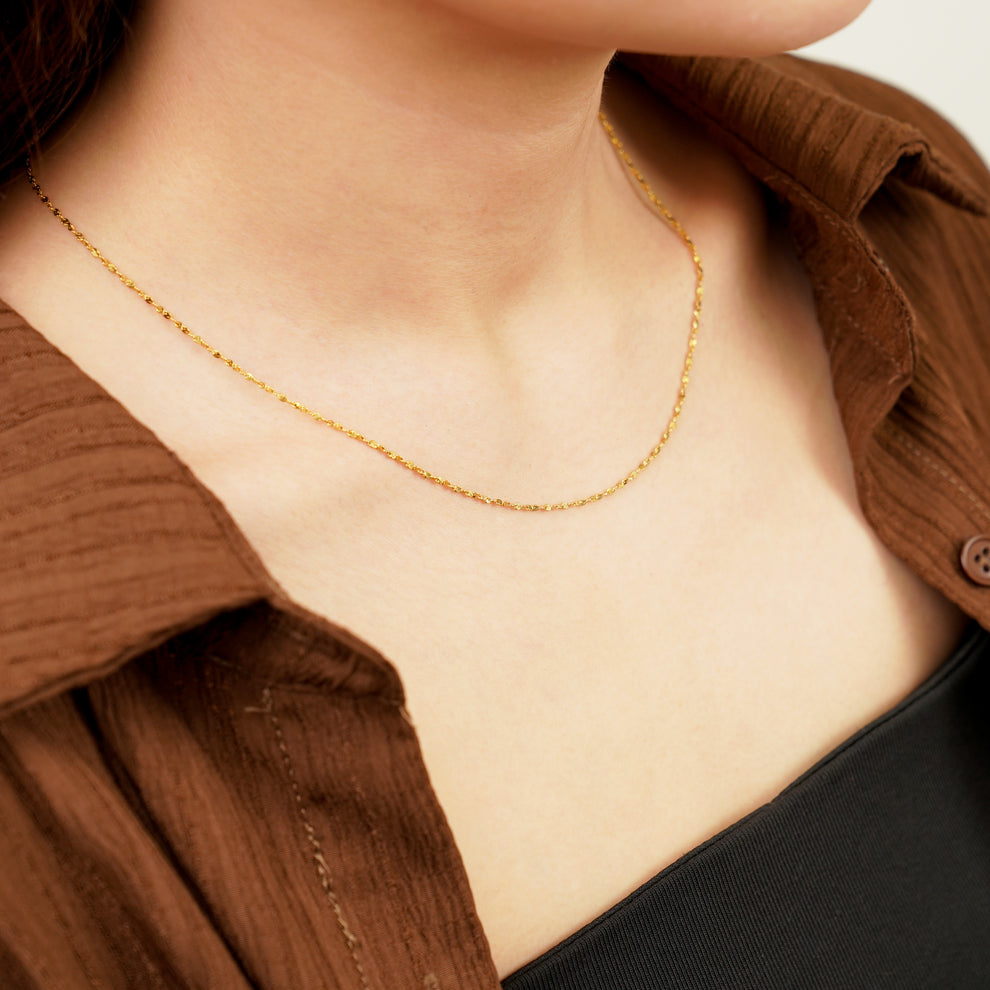 Stardust chain necklace gold｜cross Jewellia｜金アレ対応・ユニセックスジュエリー